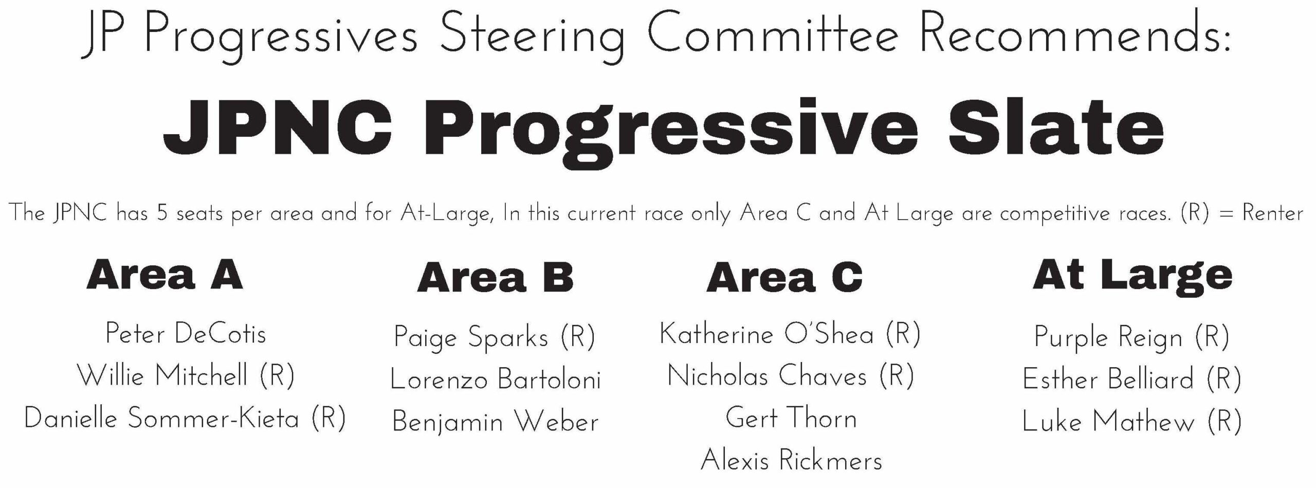 A Progressive Slate for JPNC Elections – Jamaica Plain Progressives